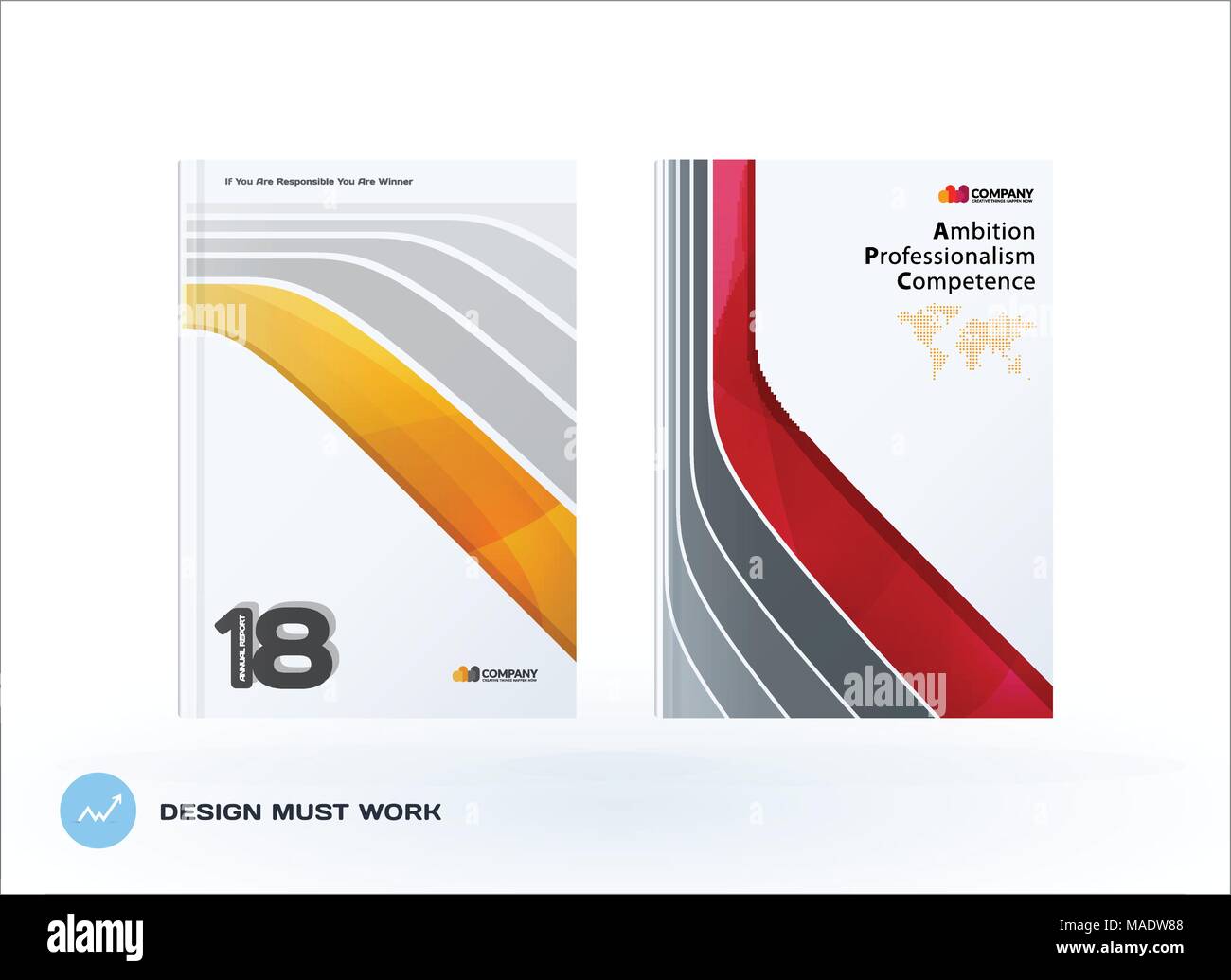 Creative design of business brochure set, abstract horizontal cover ...