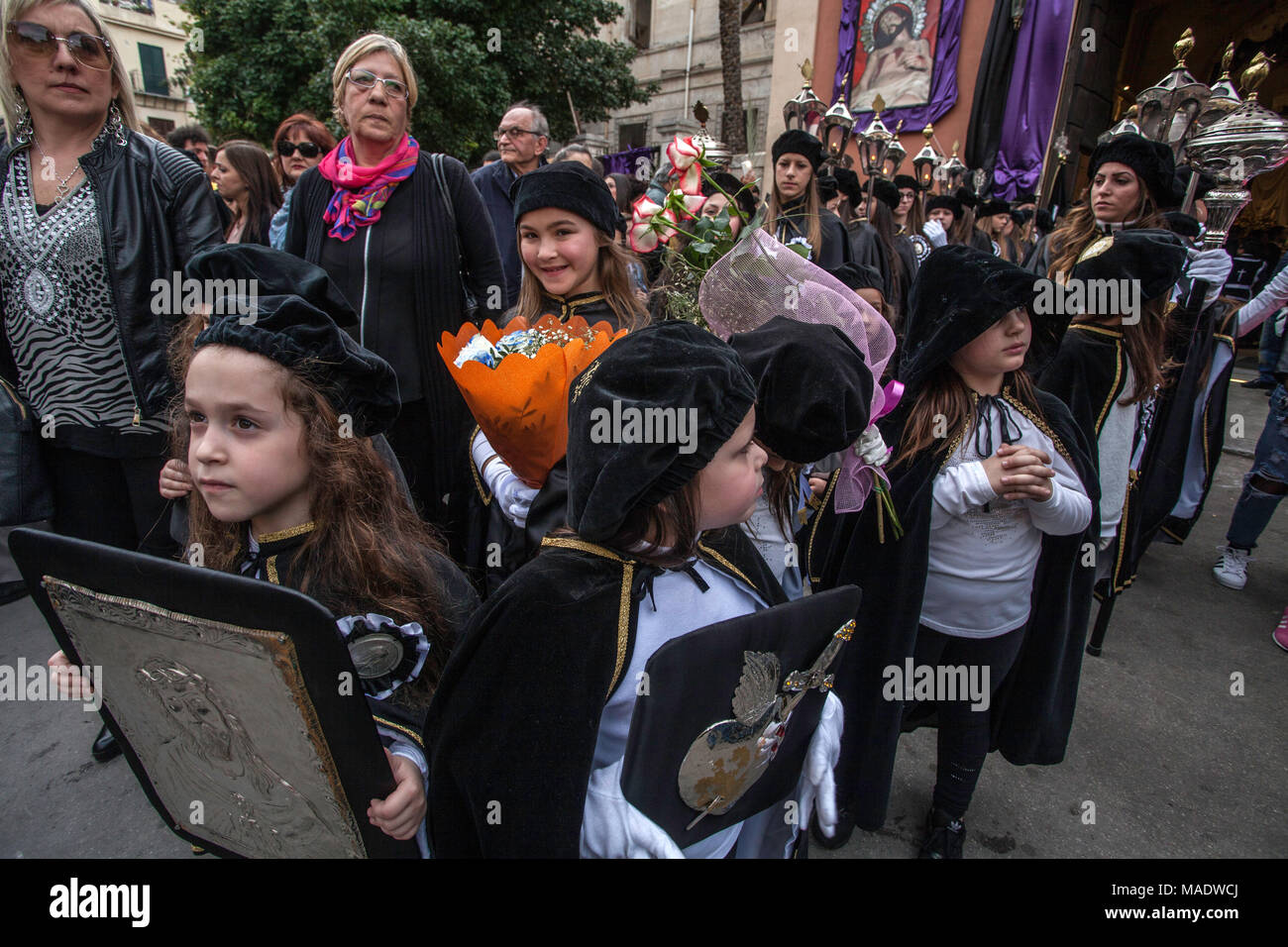 Good Friday procession, Easter celebration in the City of Palermo ...