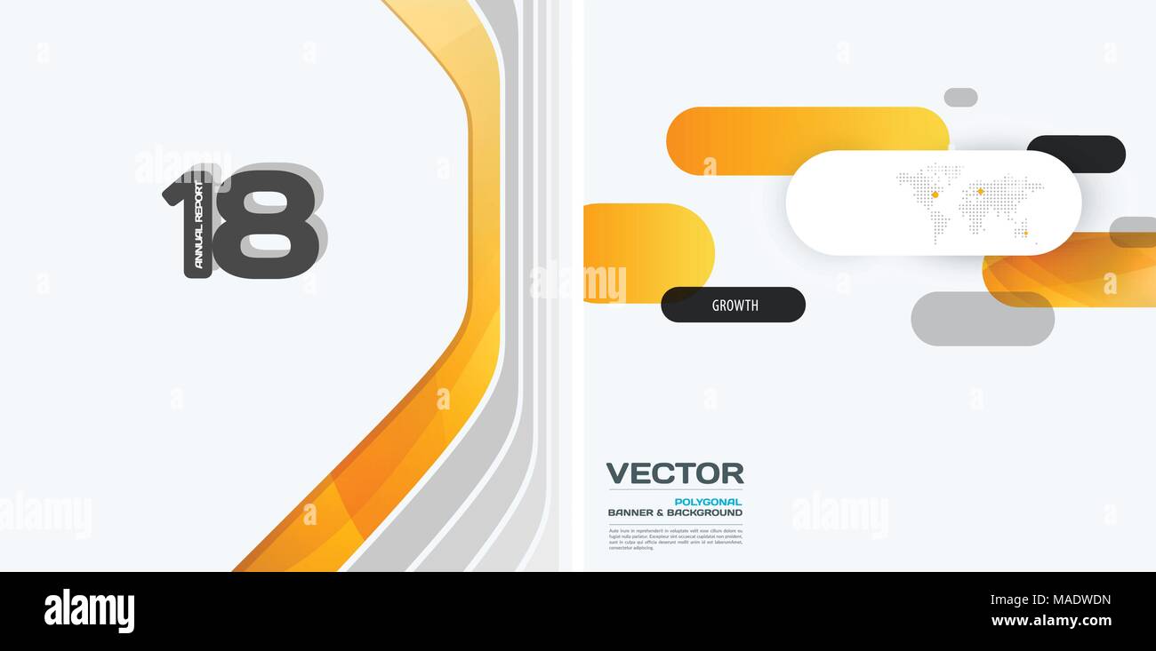 Set of yellow grey abstract vector design for graphic template. Creative modern business ...