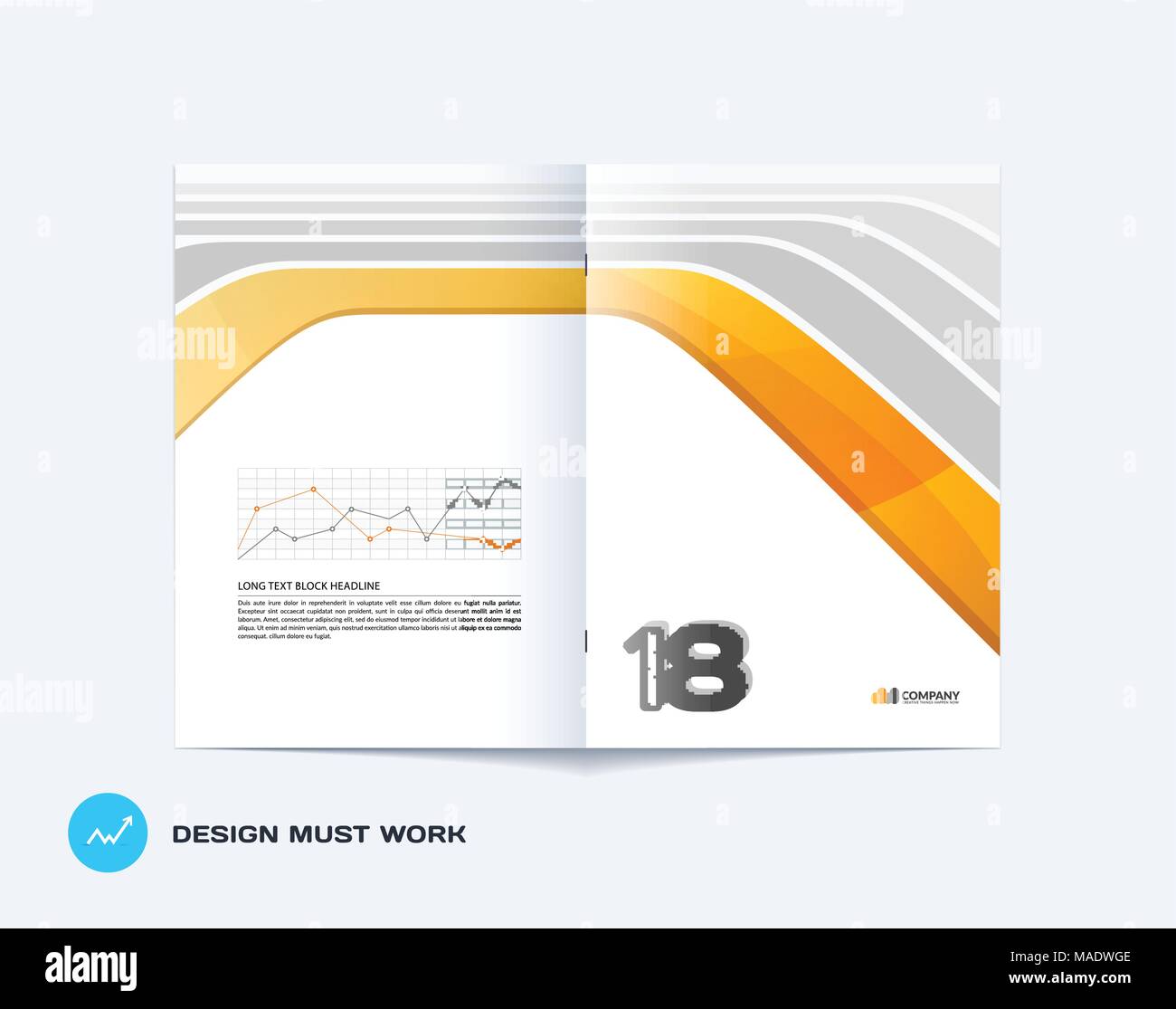 Abstract yellow grey brochure design, modern catalog, centerfold cover ...