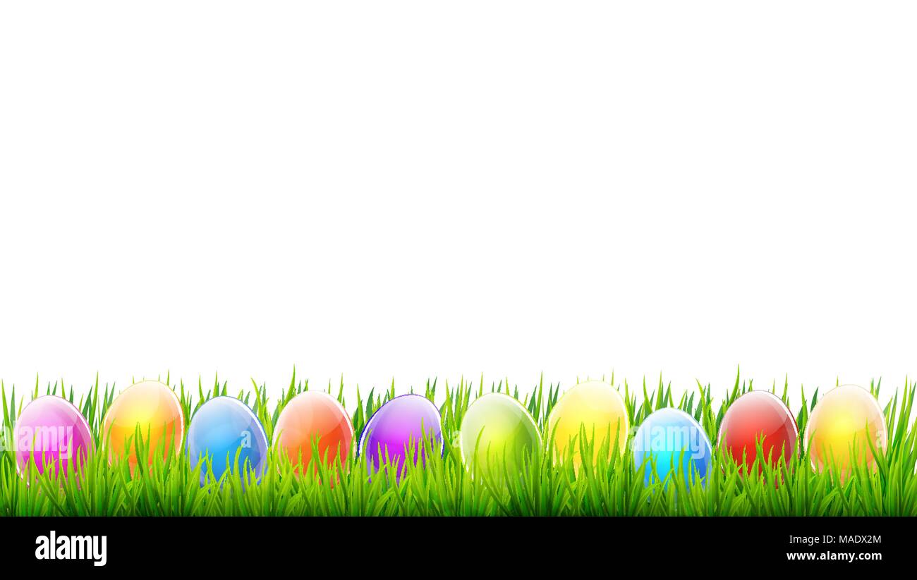 Happy Easter border isolated on white background vector Stock Vector ...