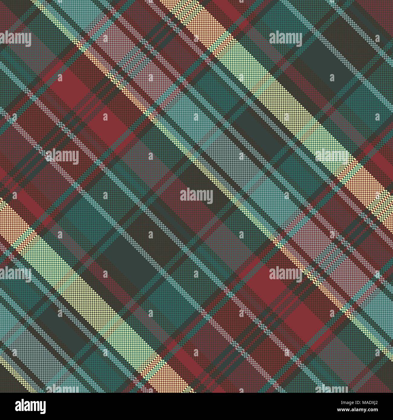 Plaid pixel fabric texture seamless pattern. Vector illustration Stock ...