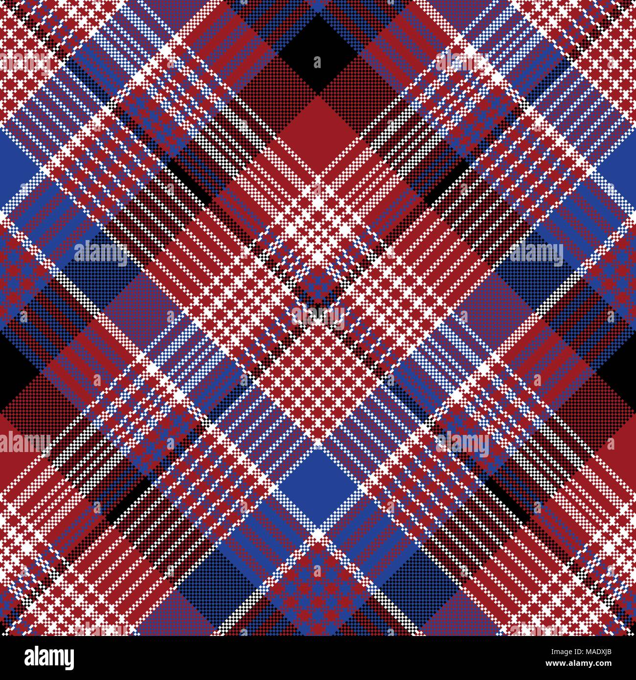 Red blue pixel check seamless pattern. Flat design. Vector illustration ...