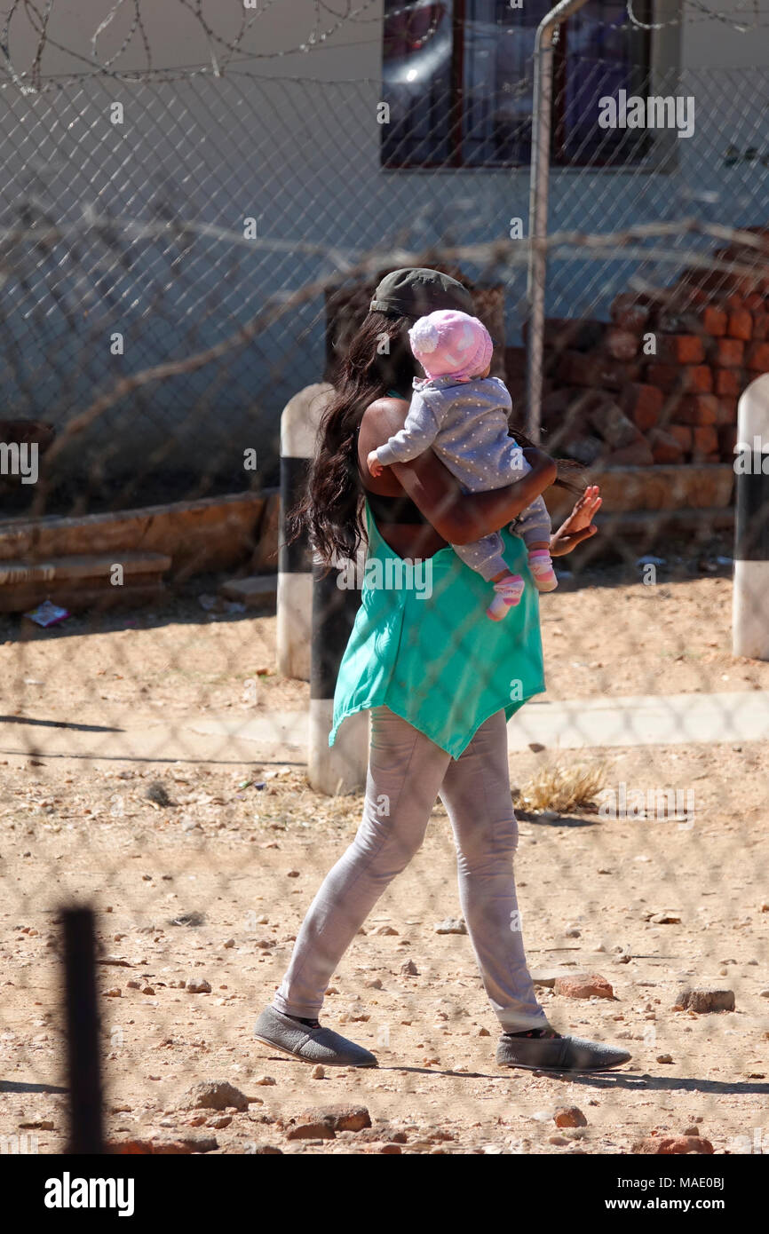Namibia Windhoek Katutura woman with child Stock Photo - Alamy