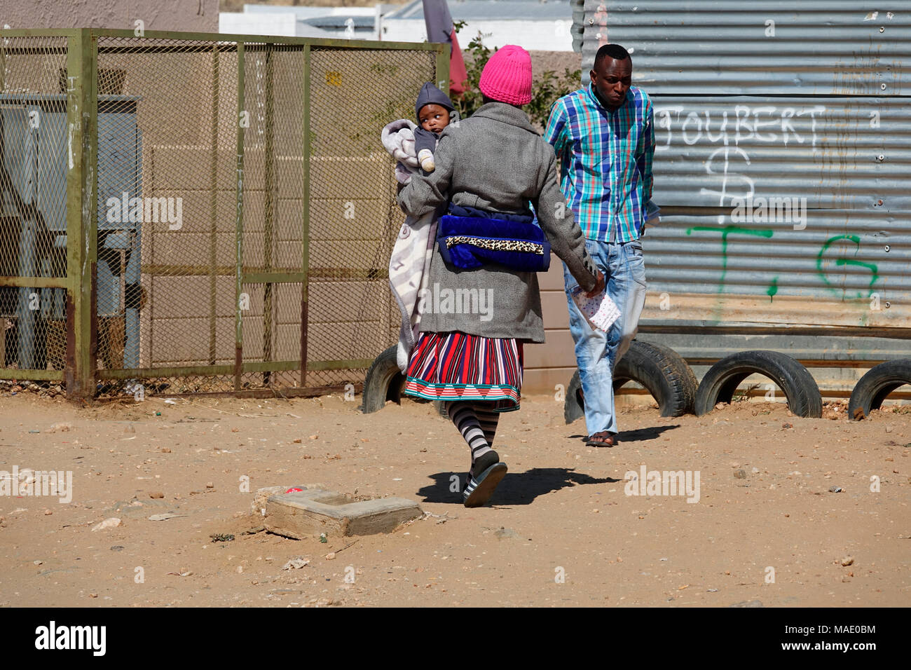 Namibia Windhoek Katutura woman with child Stock Photo - Alamy