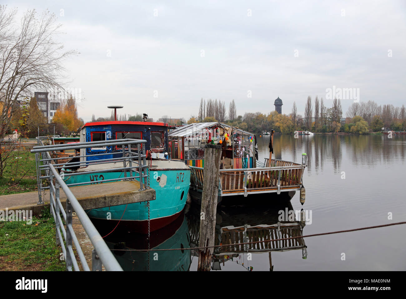Berlin Treptow Köpenick houseboat Stock Photo - Alamy