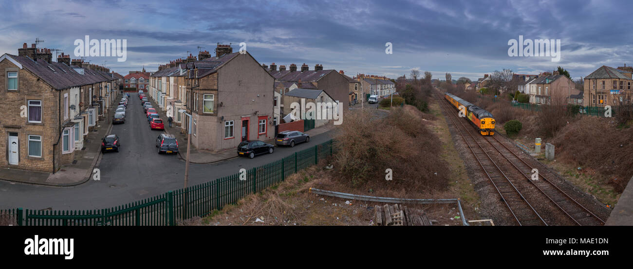 Colas Rail class 37 locomotive hauling Network rail plain line pattern ...