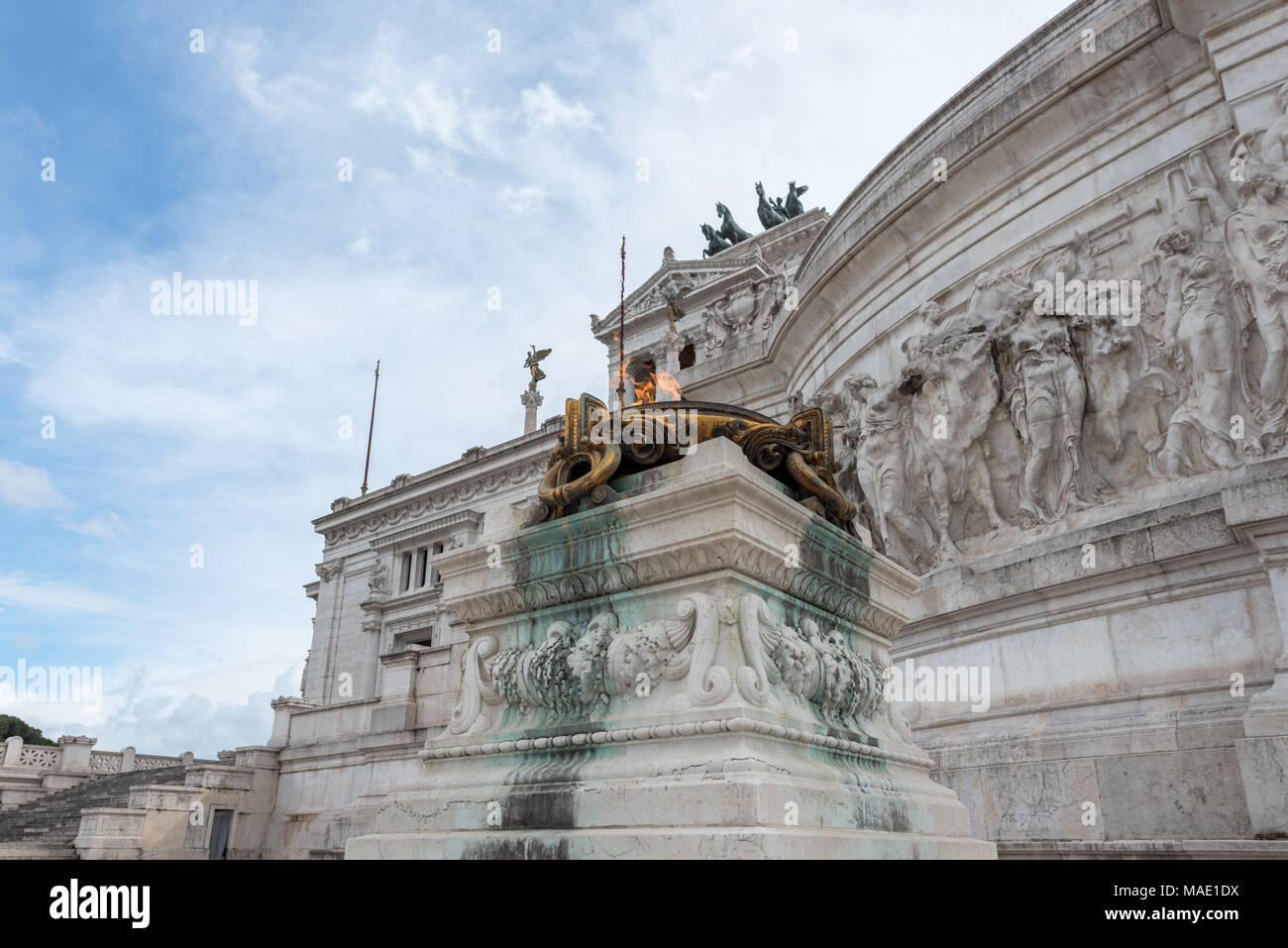 Horizontal picture of the eternal flame at Altar of the Fatherland ...