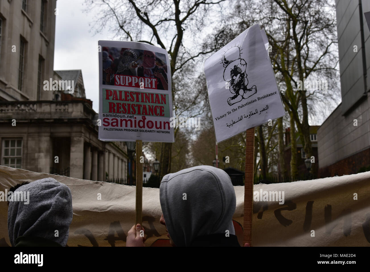 Israel Embassy, London, UK. 31st March 2018: Palestinian and supporters ...