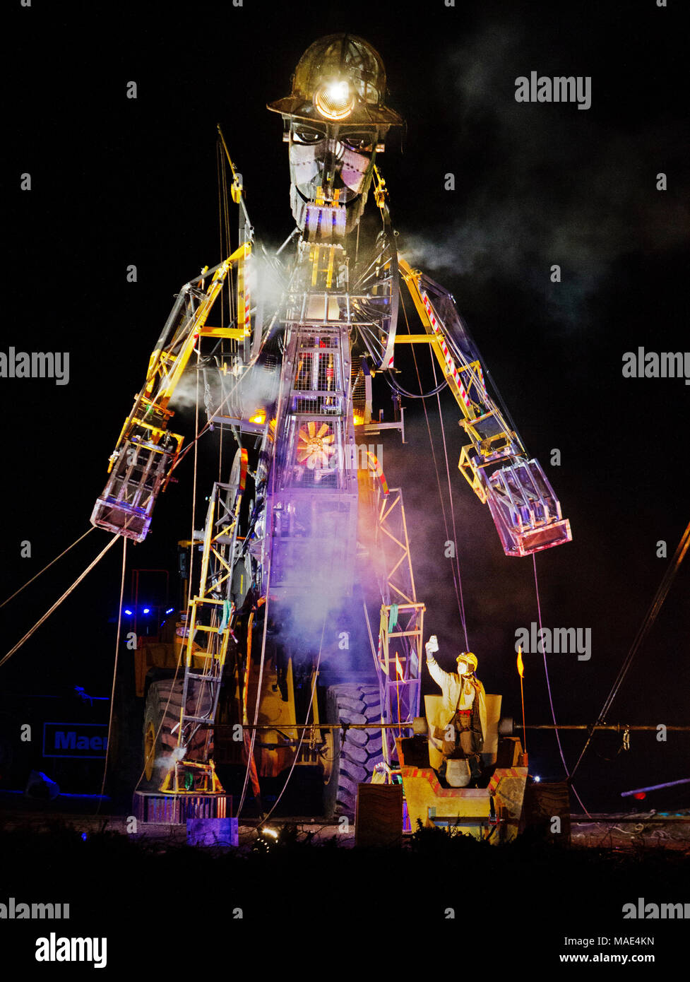 Geevor tin mine, Pendeen, Cornwall, UK. 31st March 2018. The Man Engine ...