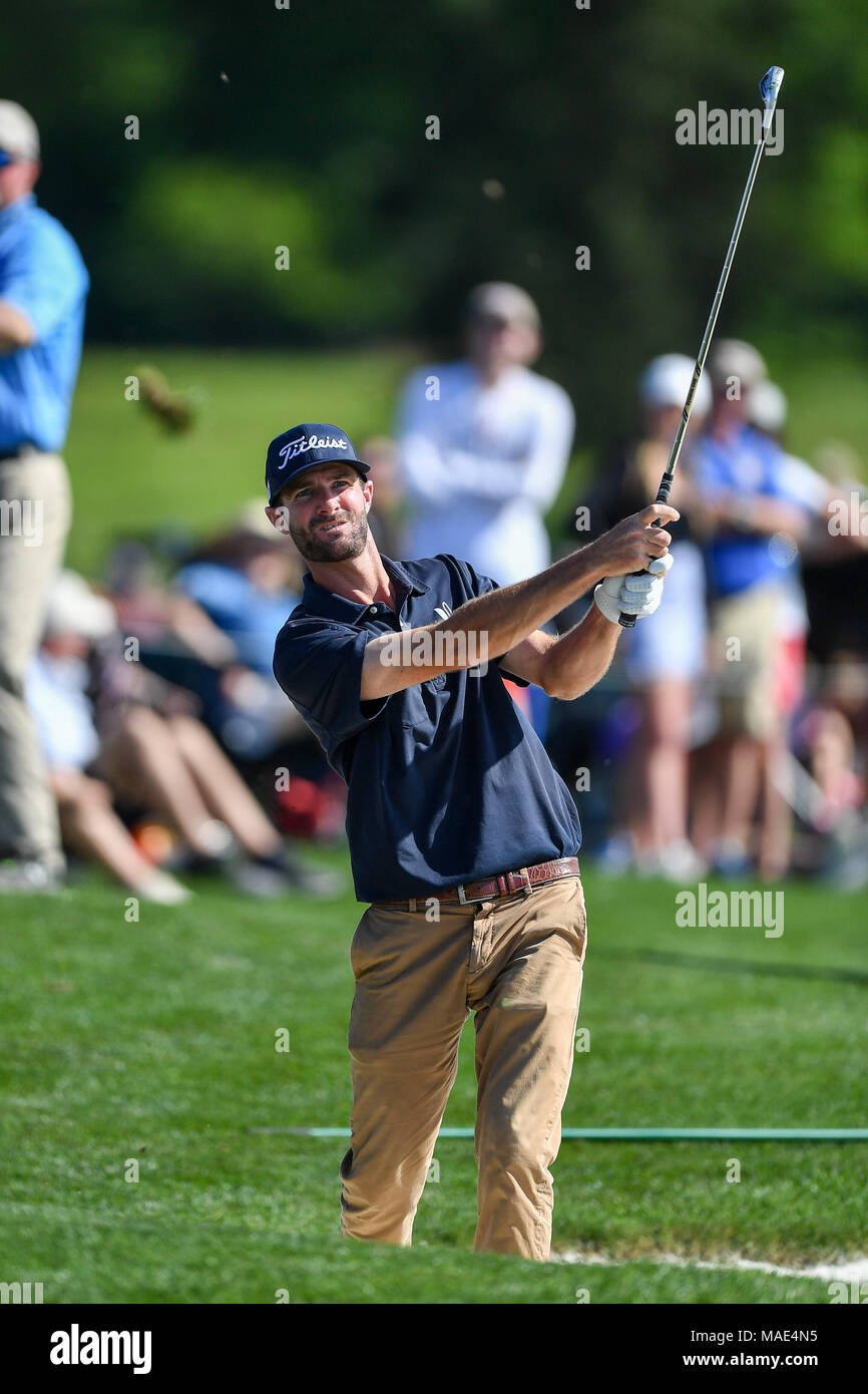 Humble, Texas, USA. 31st Mar, 2018. Nicholas Lindheim knows his shot is ...