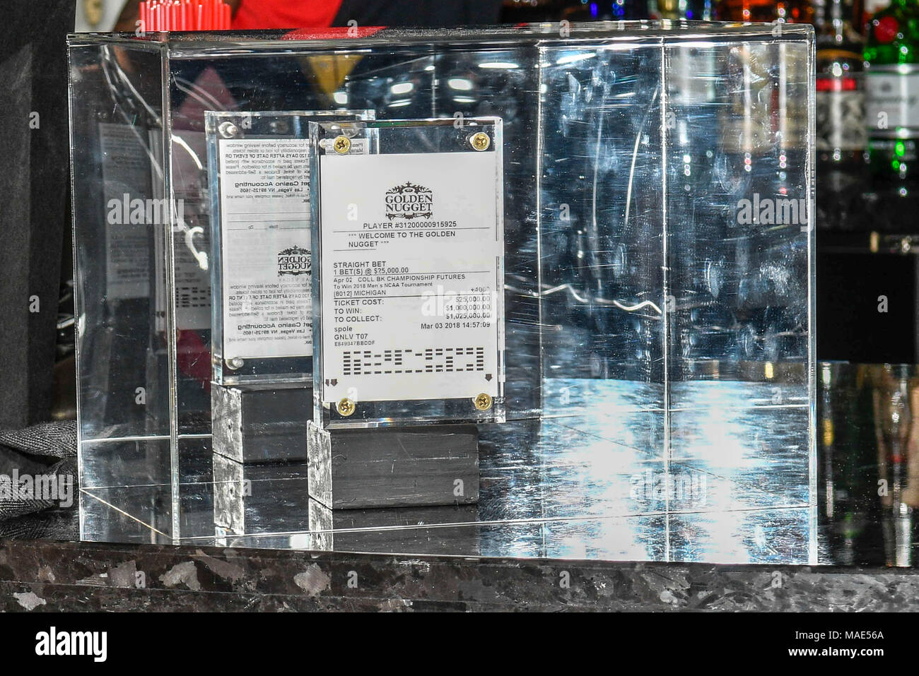 Las Vegas, NV, USA. 31st Mar, 2018. 1 million dollar ticket Owner of D ...