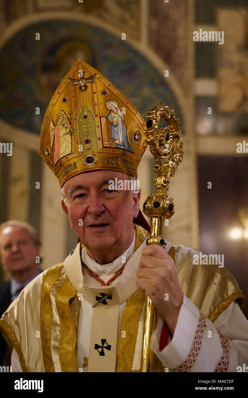 LONDON - MARCH 31: The Easter Vigil service at Westminster Cathedral ...