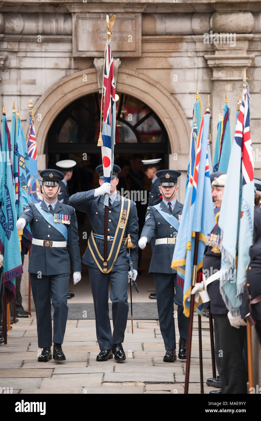 Royal Courts of Justice, London, UK. 1 April 2018. The RAF100 Baton ...