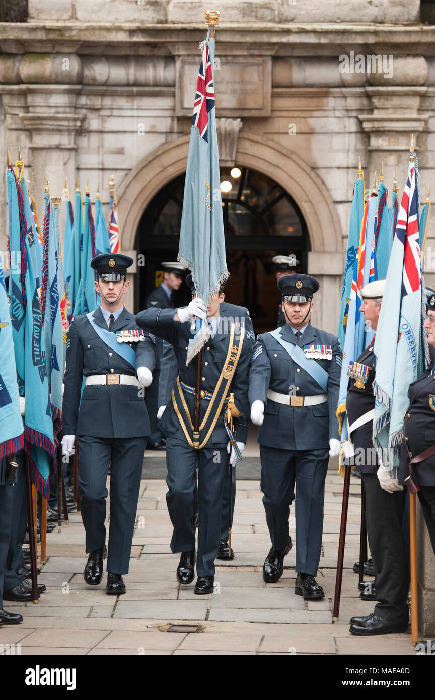 Royal Courts of Justice, London, UK. 1 April 2018. The RAF100 Baton ...