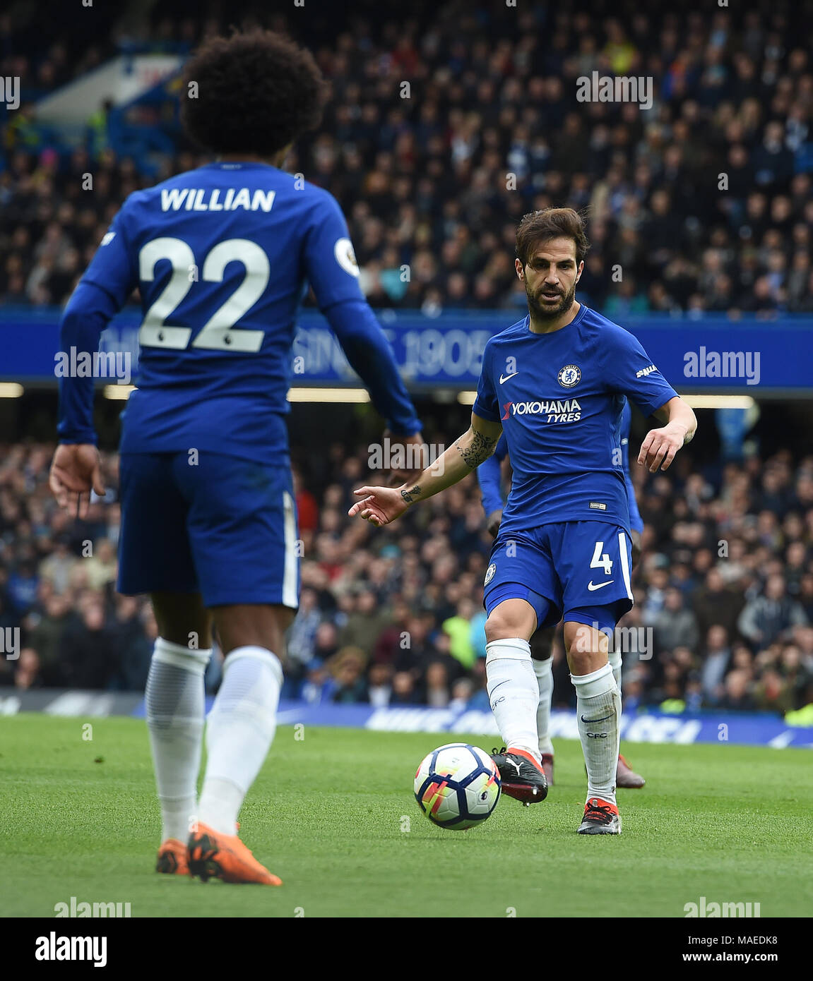 Cesc Fˆbregas of Chelsea seen during the Premier League match between ...