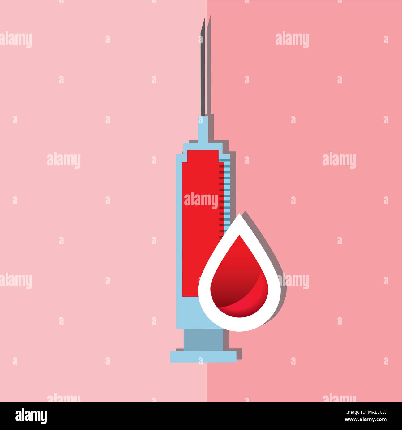 syringe and drop blood donation day vector illustration Stock Vector ...