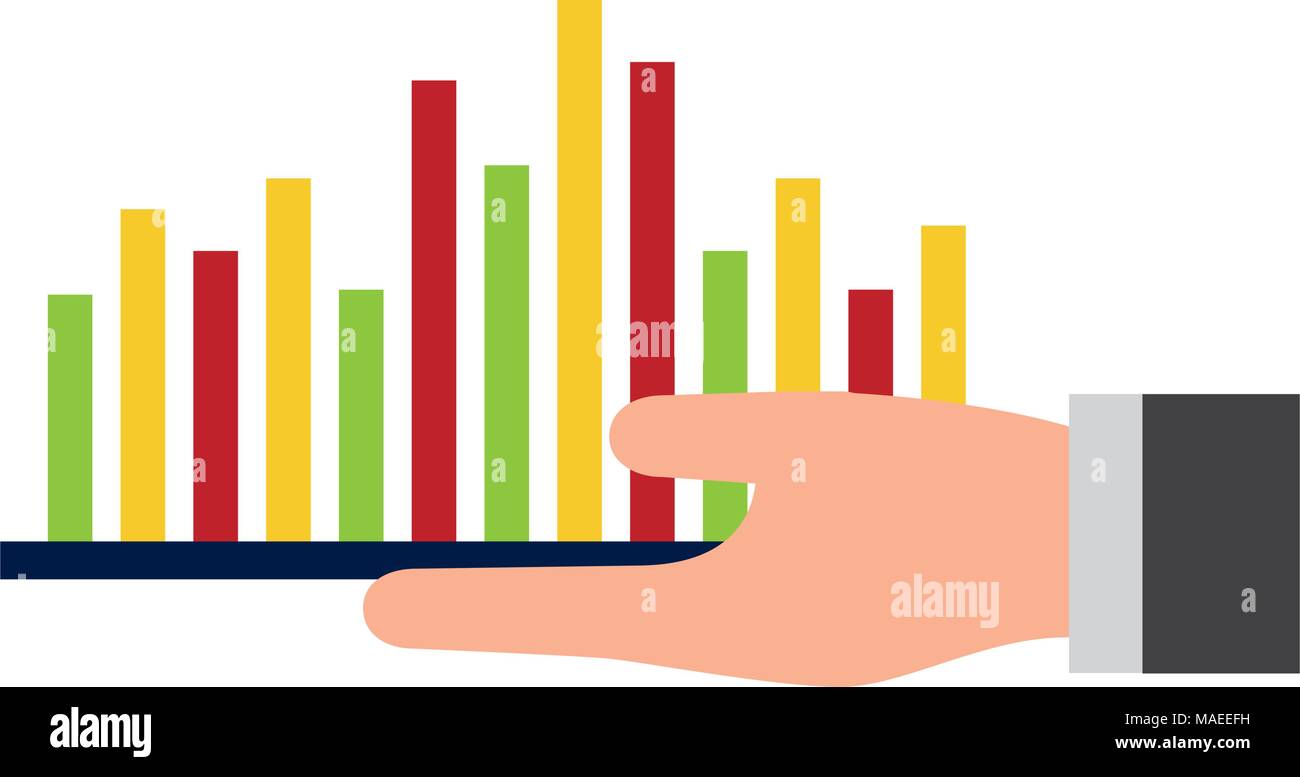 hand with statistics infographic vector illustration design Stock ...