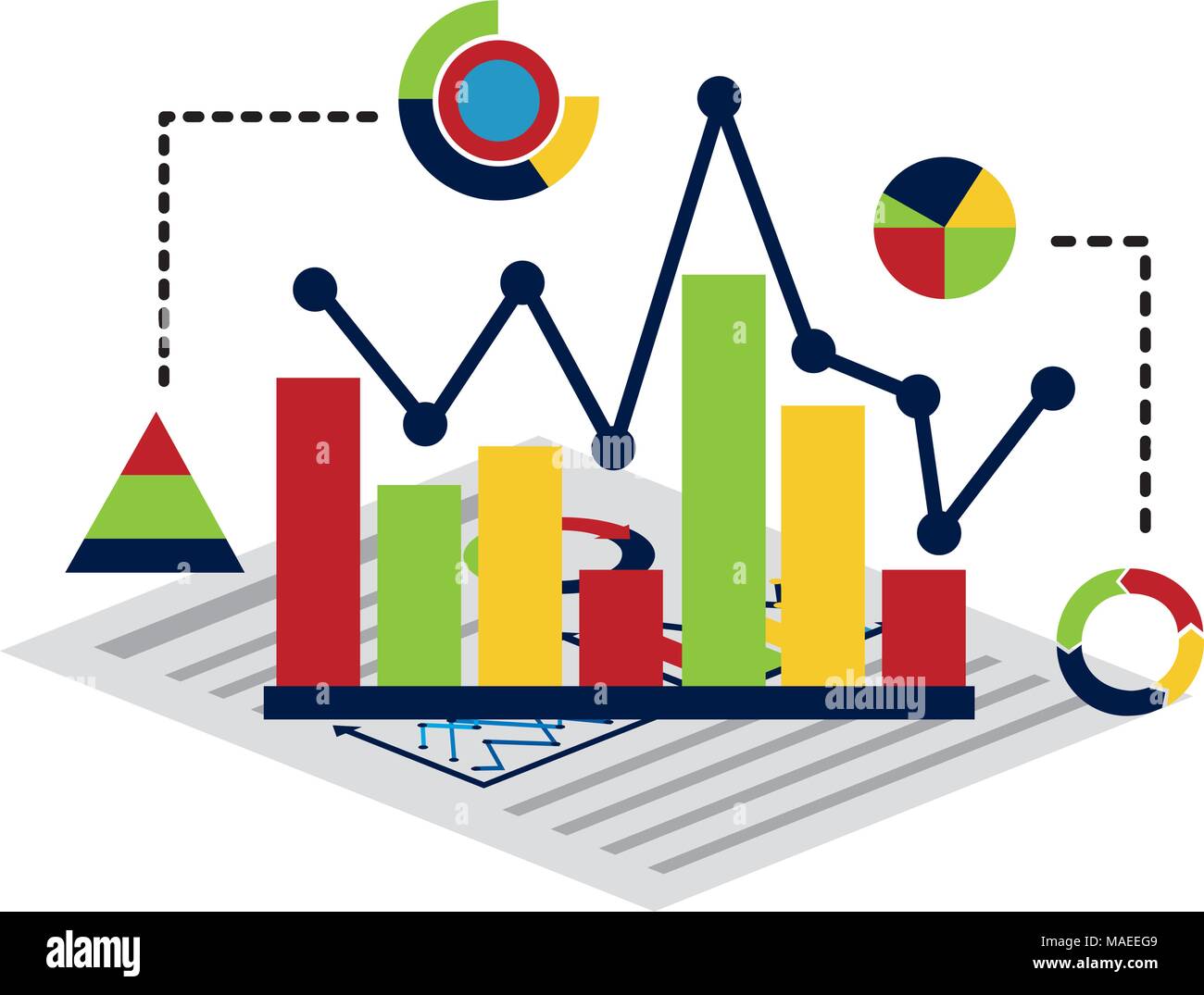 statistics and infographics set icons vector illustration design Stock ...