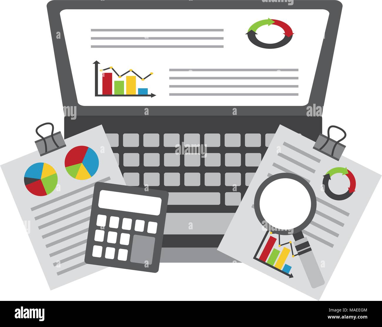 statistics and infographics set icons vector illustration design Stock ...