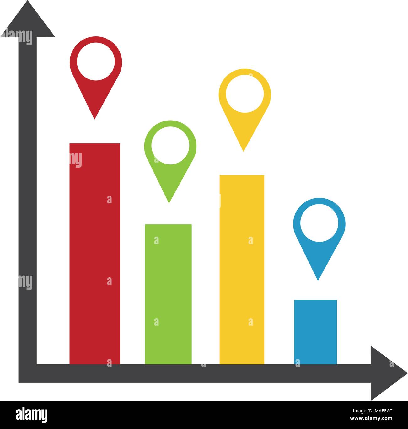statistics infographic with pins location vector illustration design ...