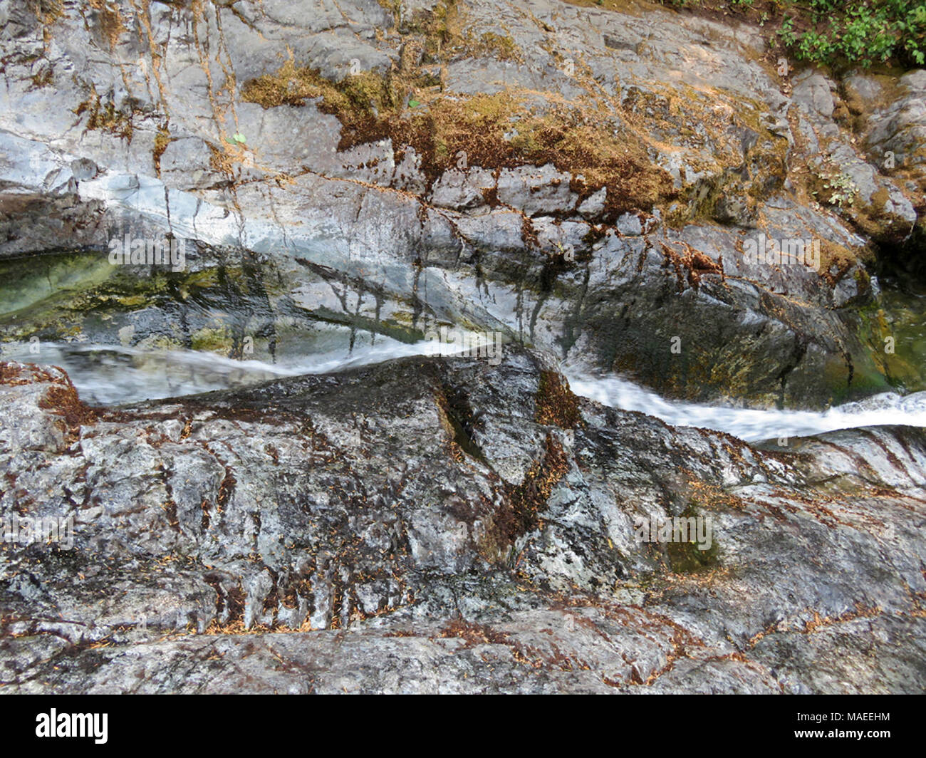 Natural Rock Water Slide at Opal Creek Wilderness in OR Stock Photo - Alamy