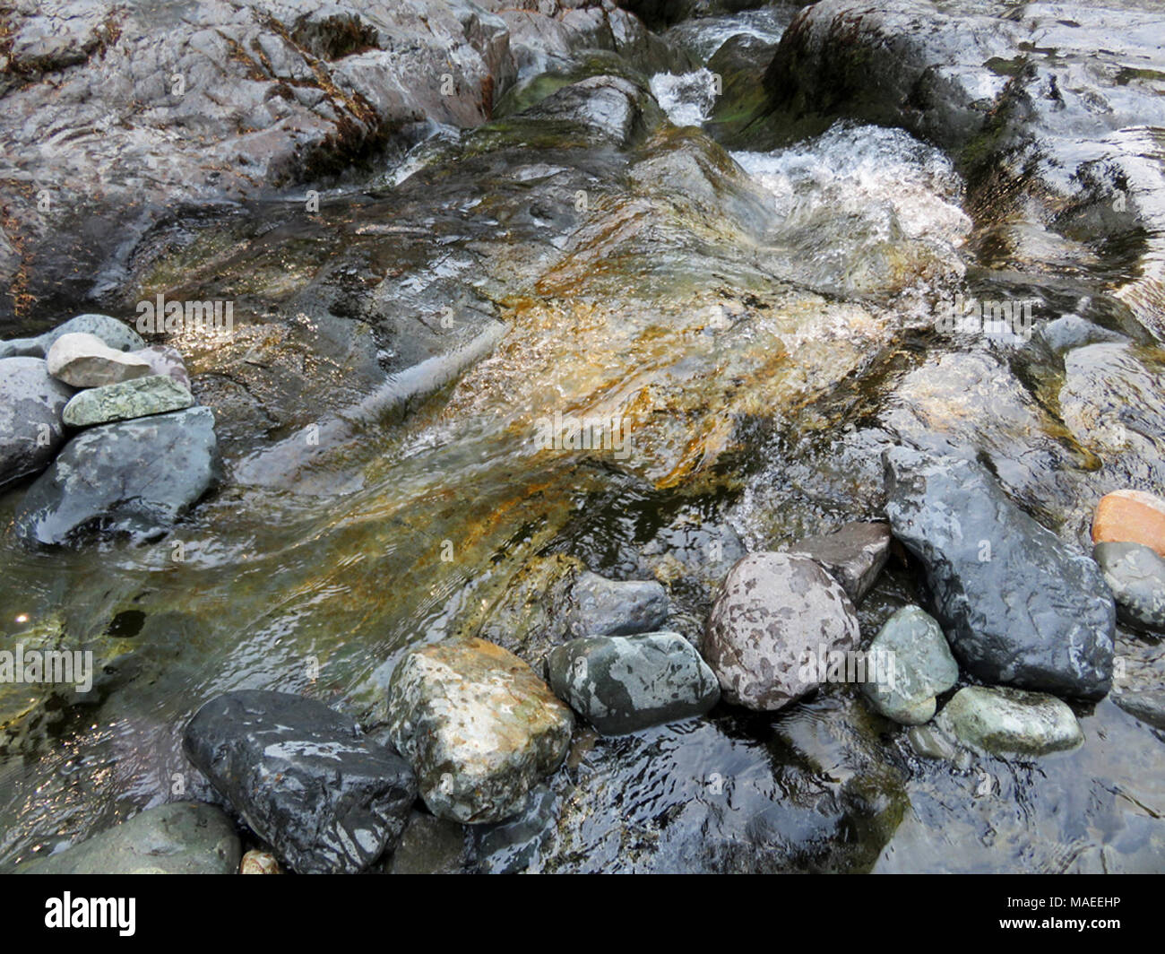 Natural Rock Water Slide at Opal Creek Wilderness in OR Stock Photo - Alamy