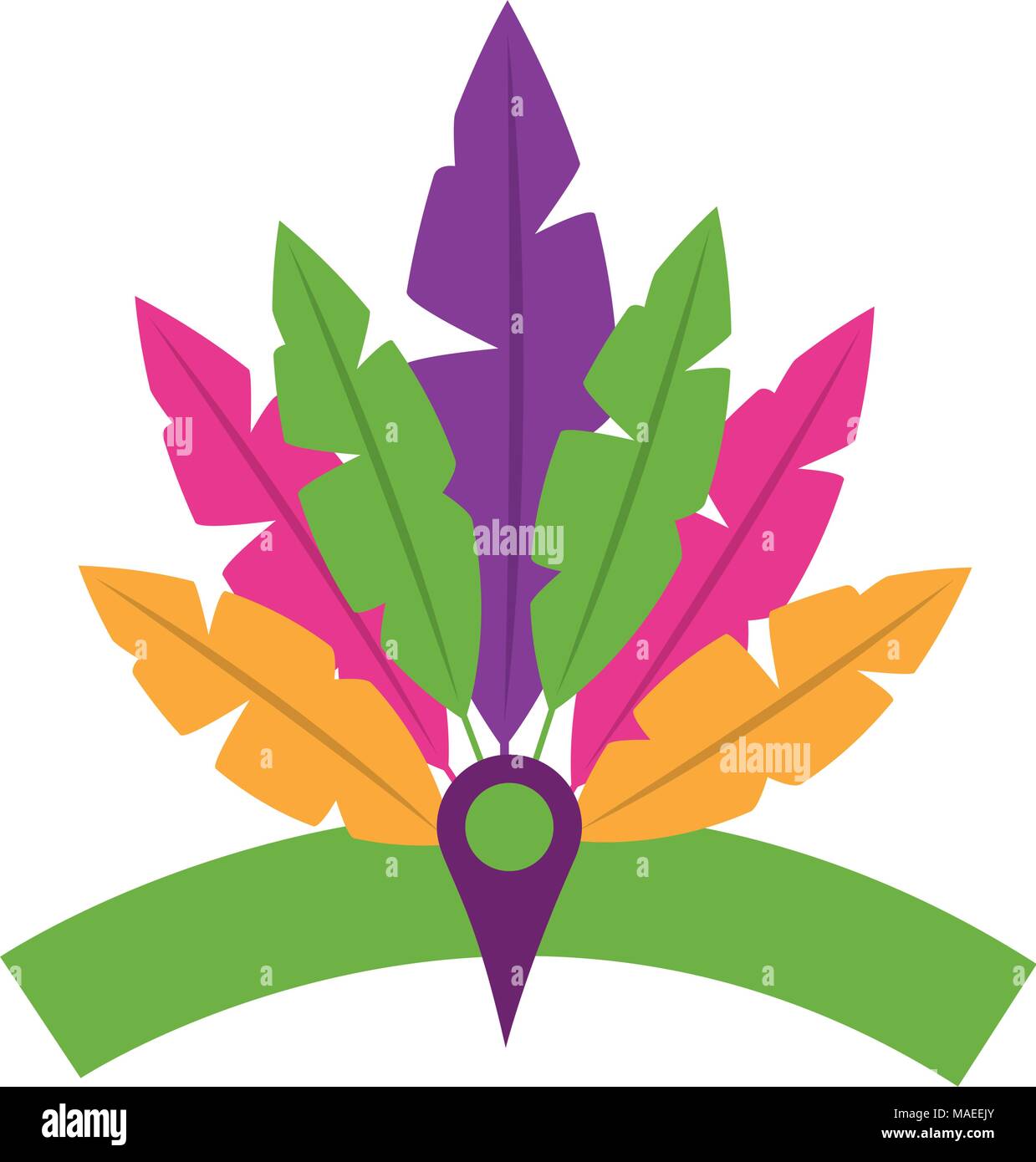 carnival hat with feathers icon vector illustration design Stock Vector ...