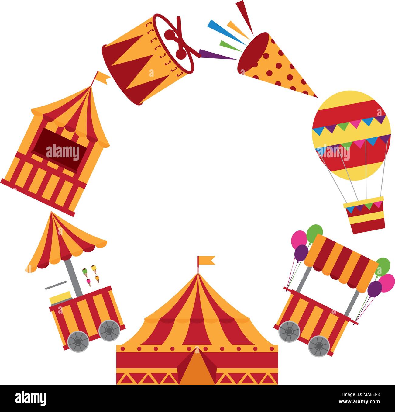 carnival set elements icon vector illustration design Stock Vector ...