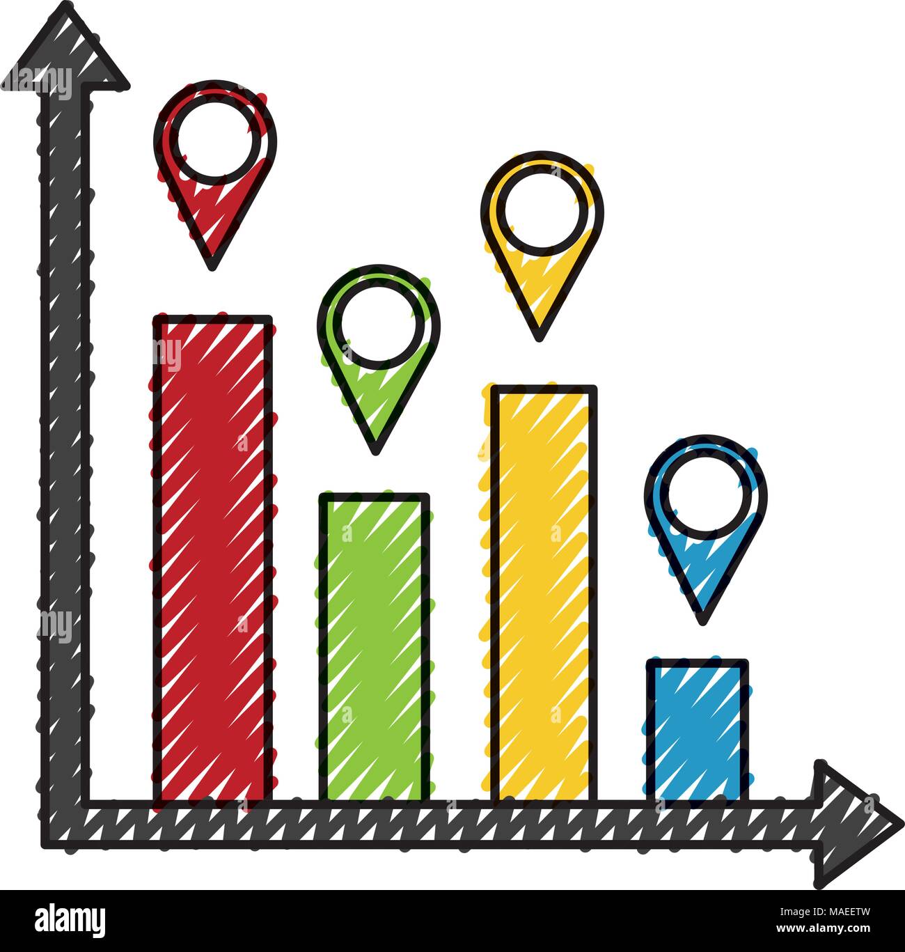 statistics infographic with pins location vector illustration design ...