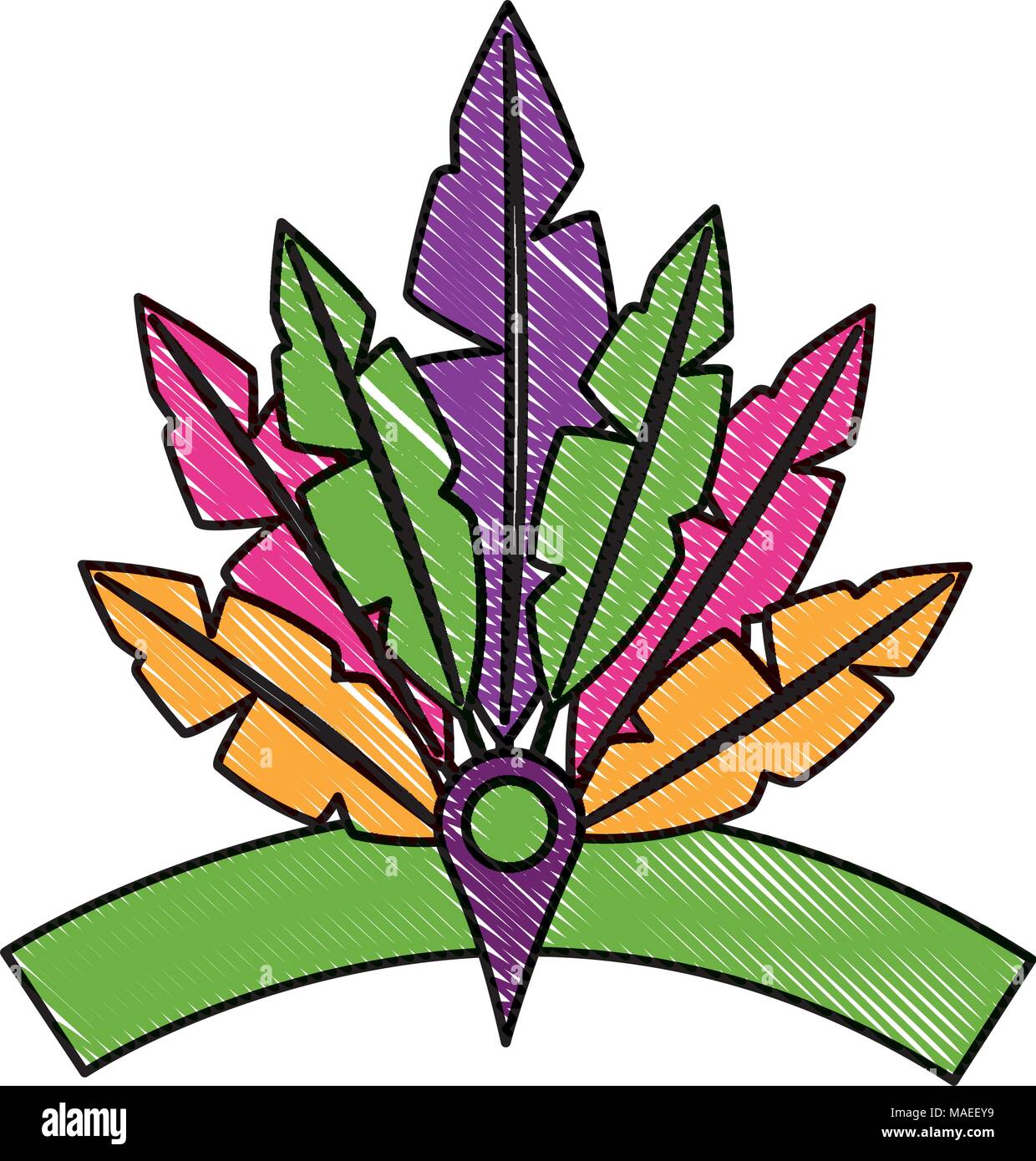 carnival hat with feathers icon vector illustration design Stock Vector ...