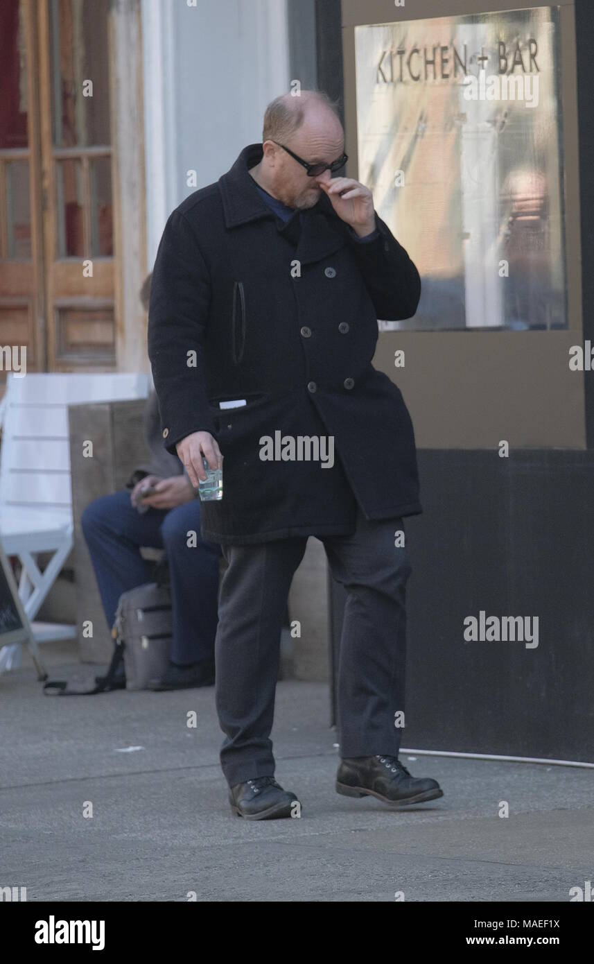 Louis C.K. out walking in SoHo, Manhattan Featuring: Louis CK Where ...