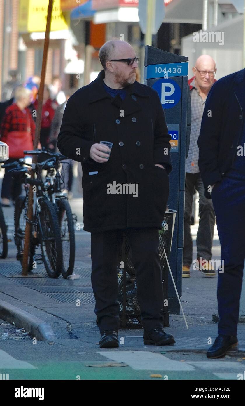 Louis C.K. out walking in SoHo, Manhattan Featuring: Louis CK Where ...