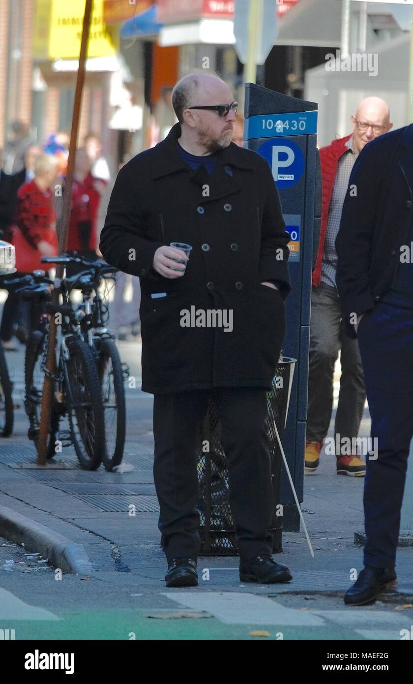 Louis C.K. out walking in SoHo, Manhattan Featuring: Louis CK Where ...