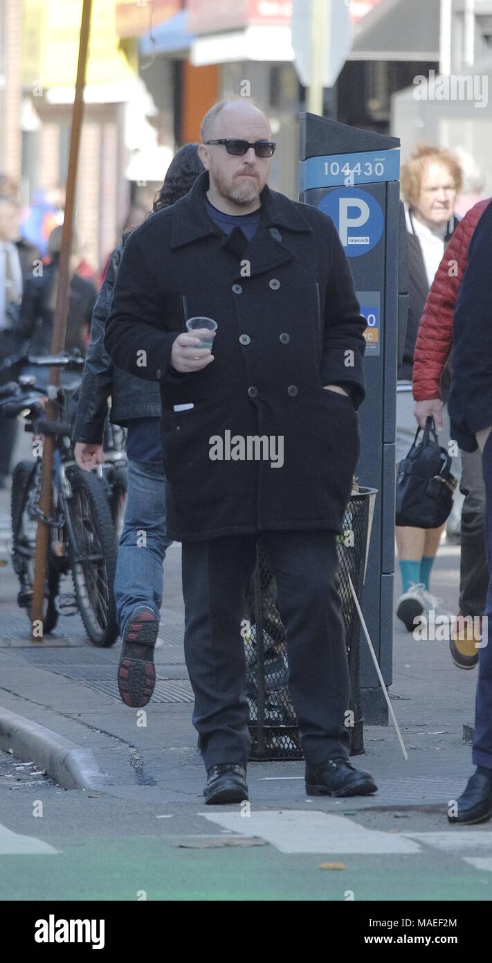 Louis C.K. out walking in SoHo, Manhattan Featuring: Louis CK Where ...
