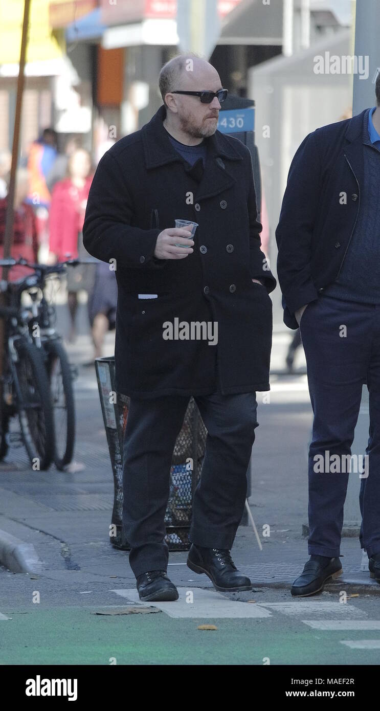 Louis C.K. out walking in SoHo, Manhattan Featuring: Louis CK Where ...
