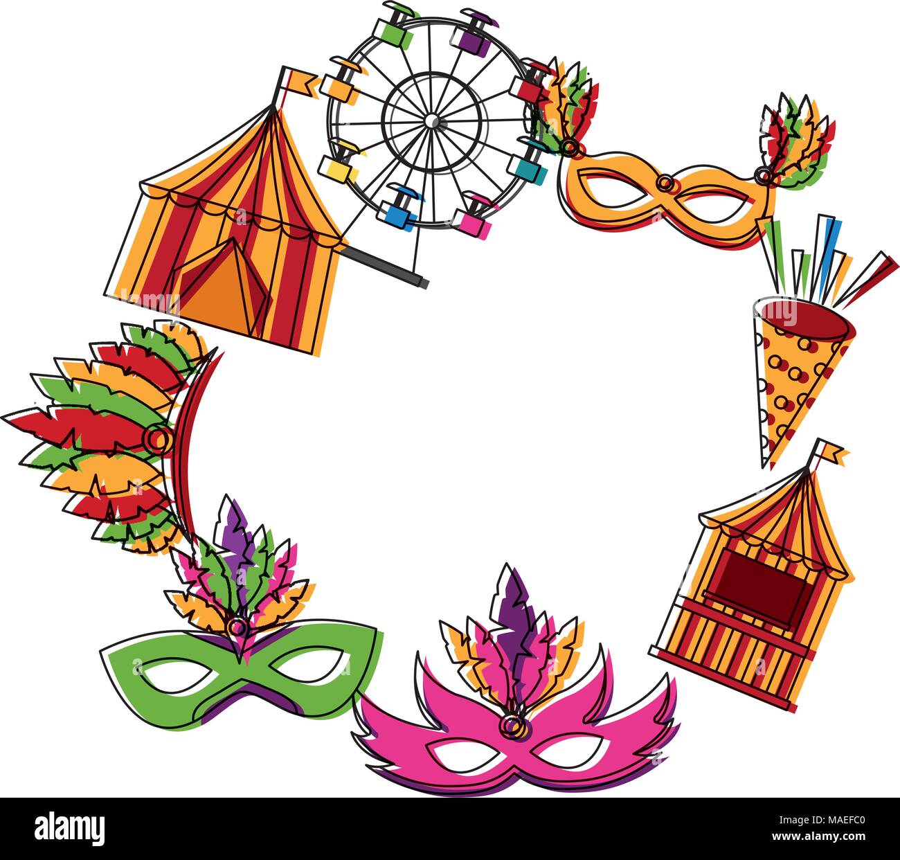 Circular feathers Stock Vector Images - Alamy