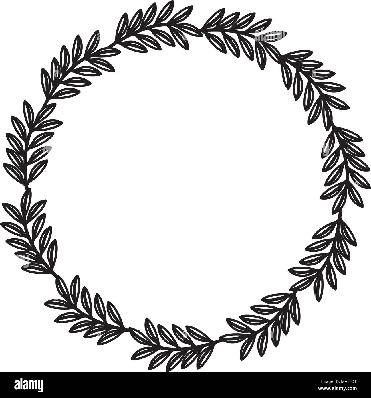 wreath branches natural foliage image vector illustration Stock Vector ...