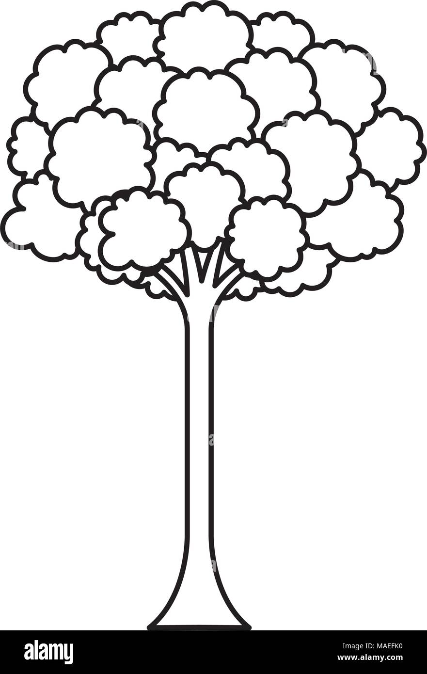 natural tree foliage branches environment symbol vector illustration Stock Vector Image & Art ...