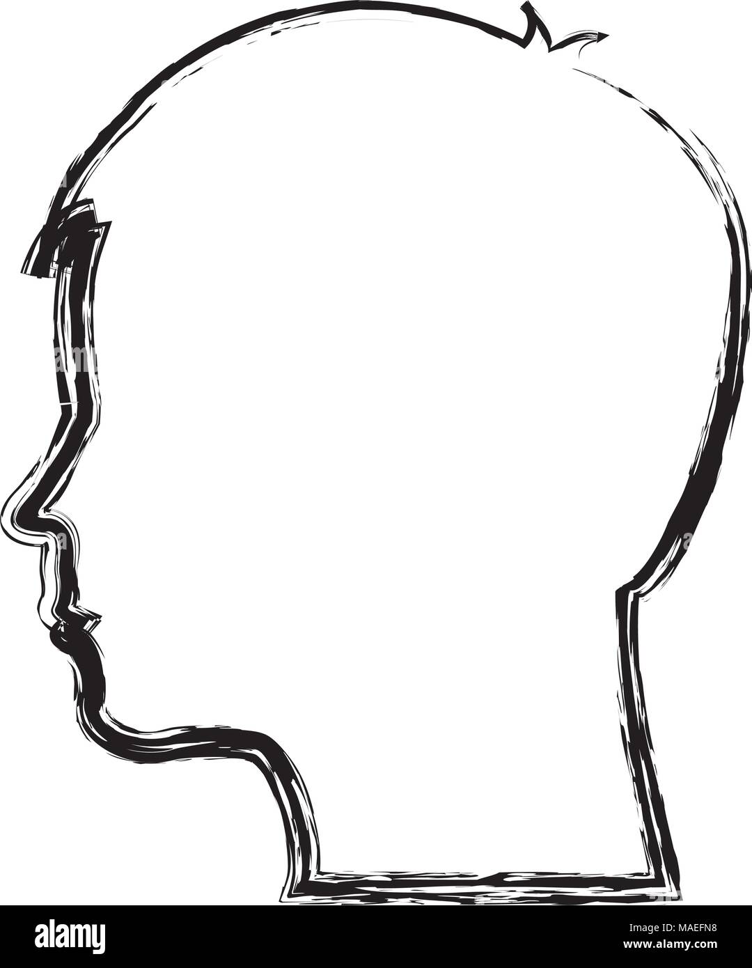 sketched silhouette human head male character vector illustration Stock ...
