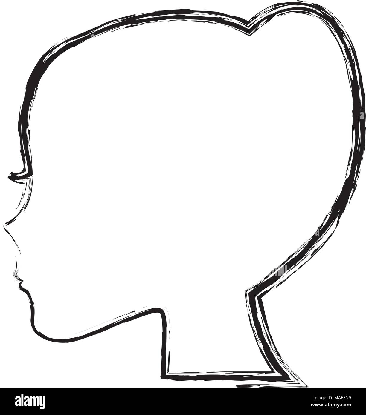 Female Head Silhouette Outline