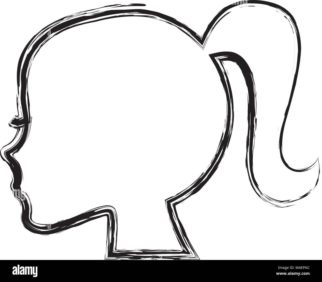Girl Profile Silhouette Outline