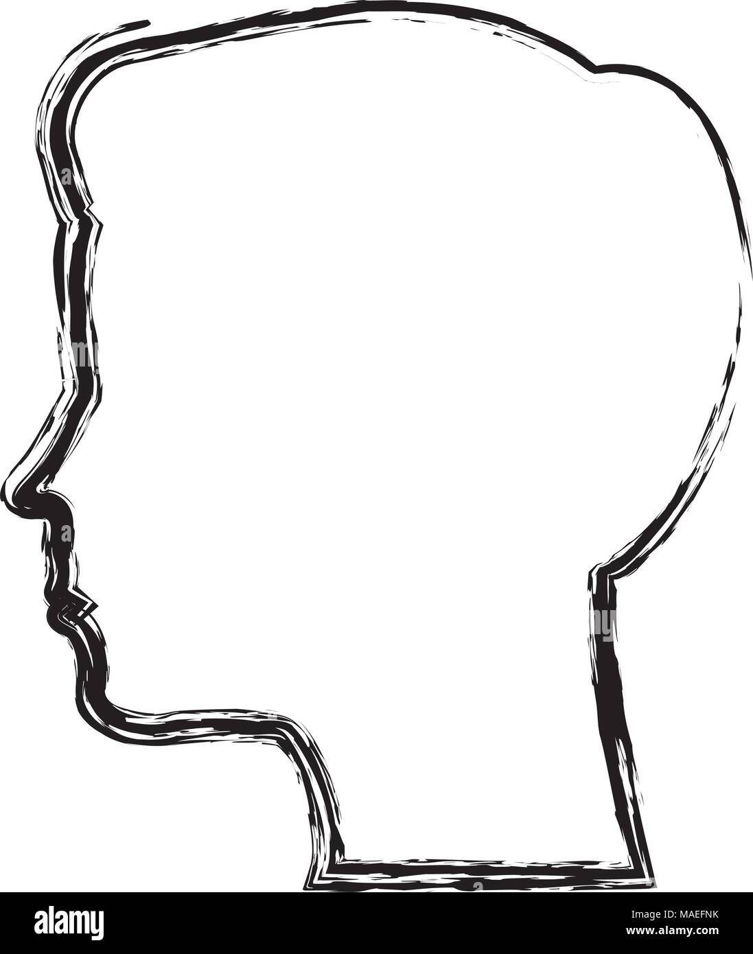 sketched silhouette human head male character vector illustration Stock ...