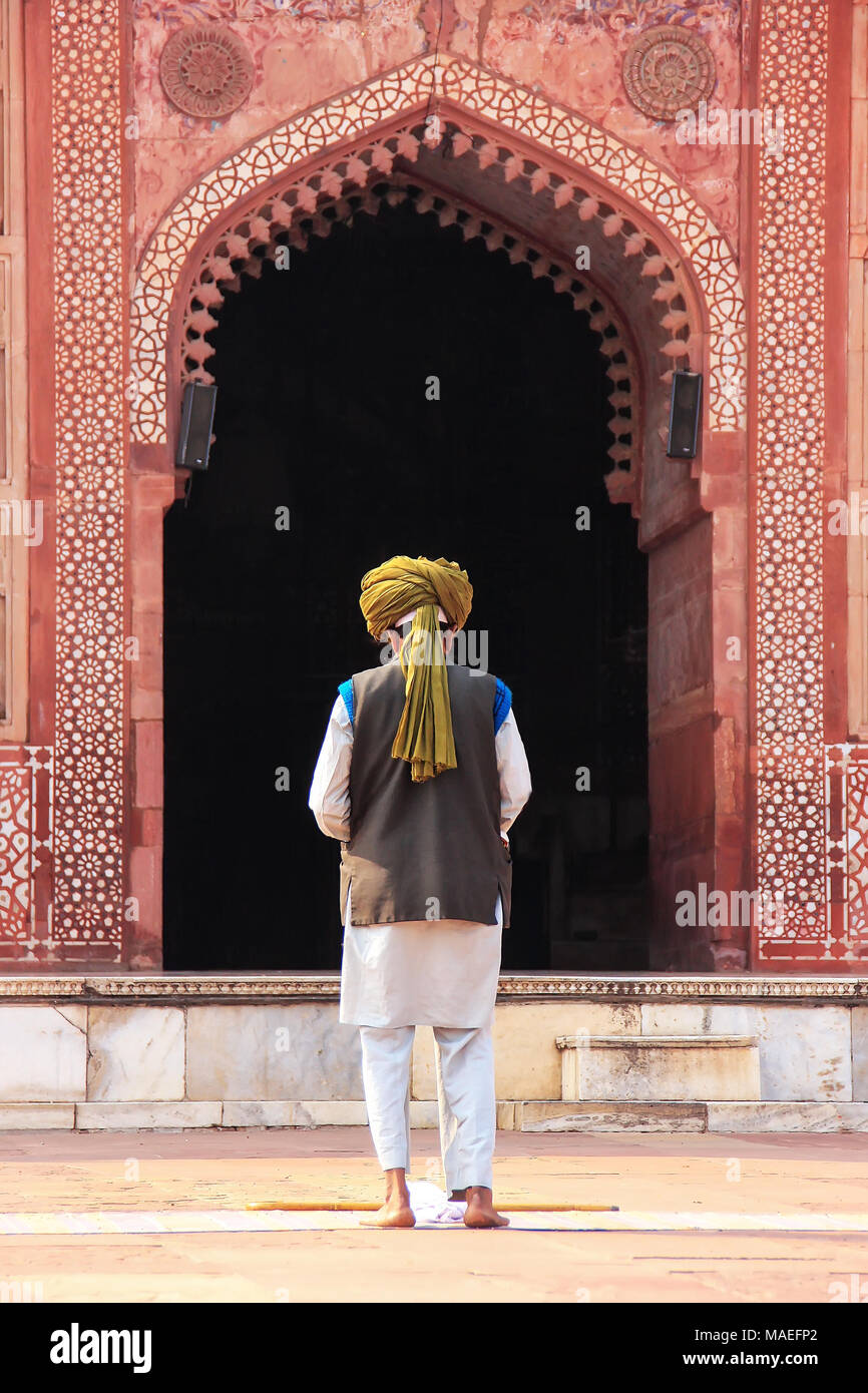 Indian man praying in traditional hi-res stock photography and images ...