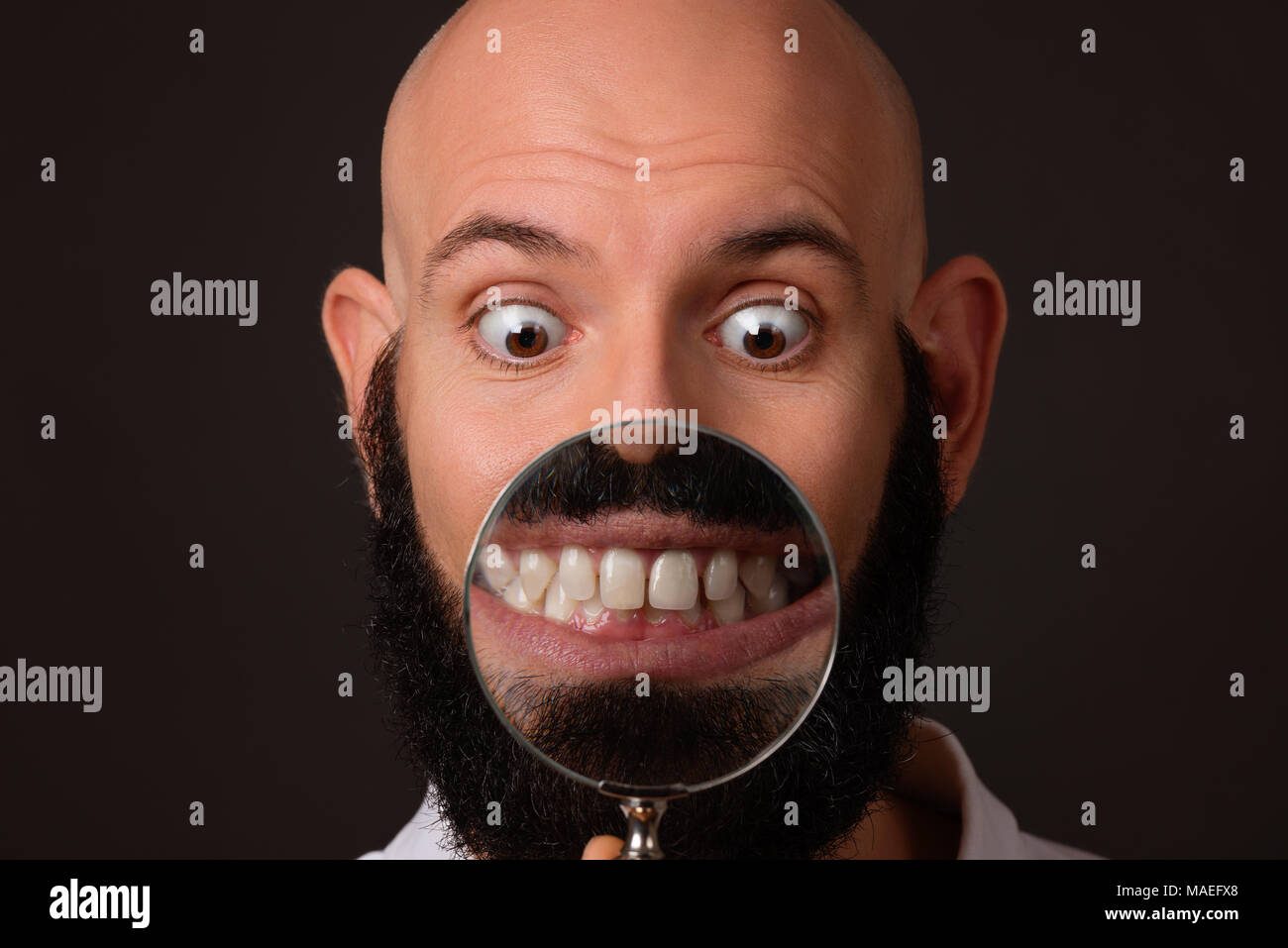 Funny Bald Man With Eyebrow