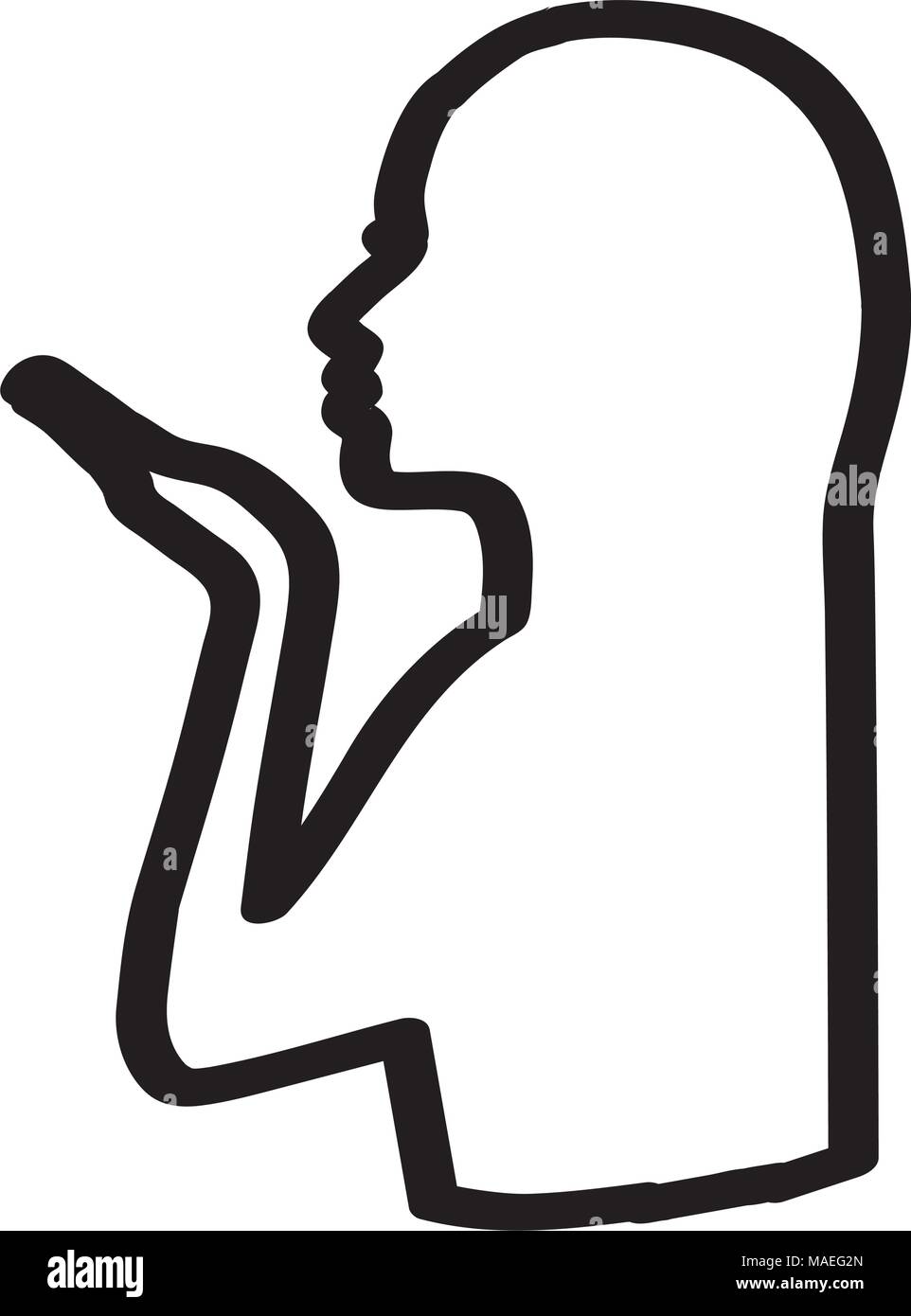 Silueta De Beso Vector