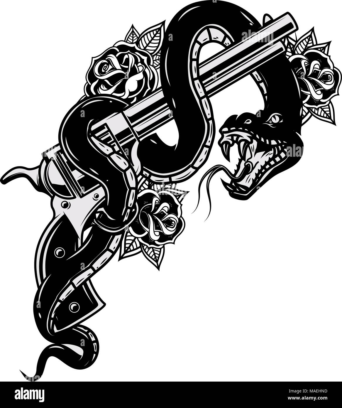 Angry snake Black and White Stock Photos & Images - Alamy