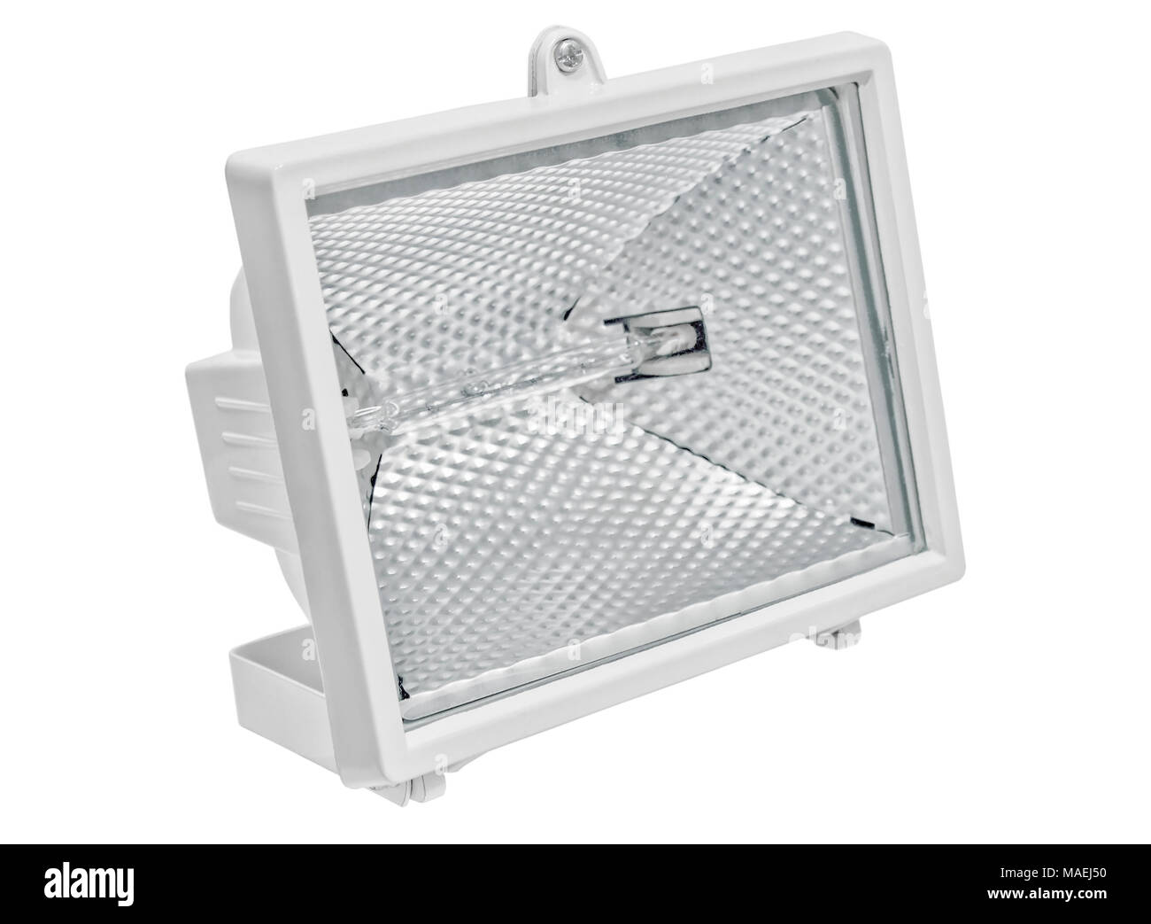 Halogen lamp square isolated on white background Stock Photo - Alamy