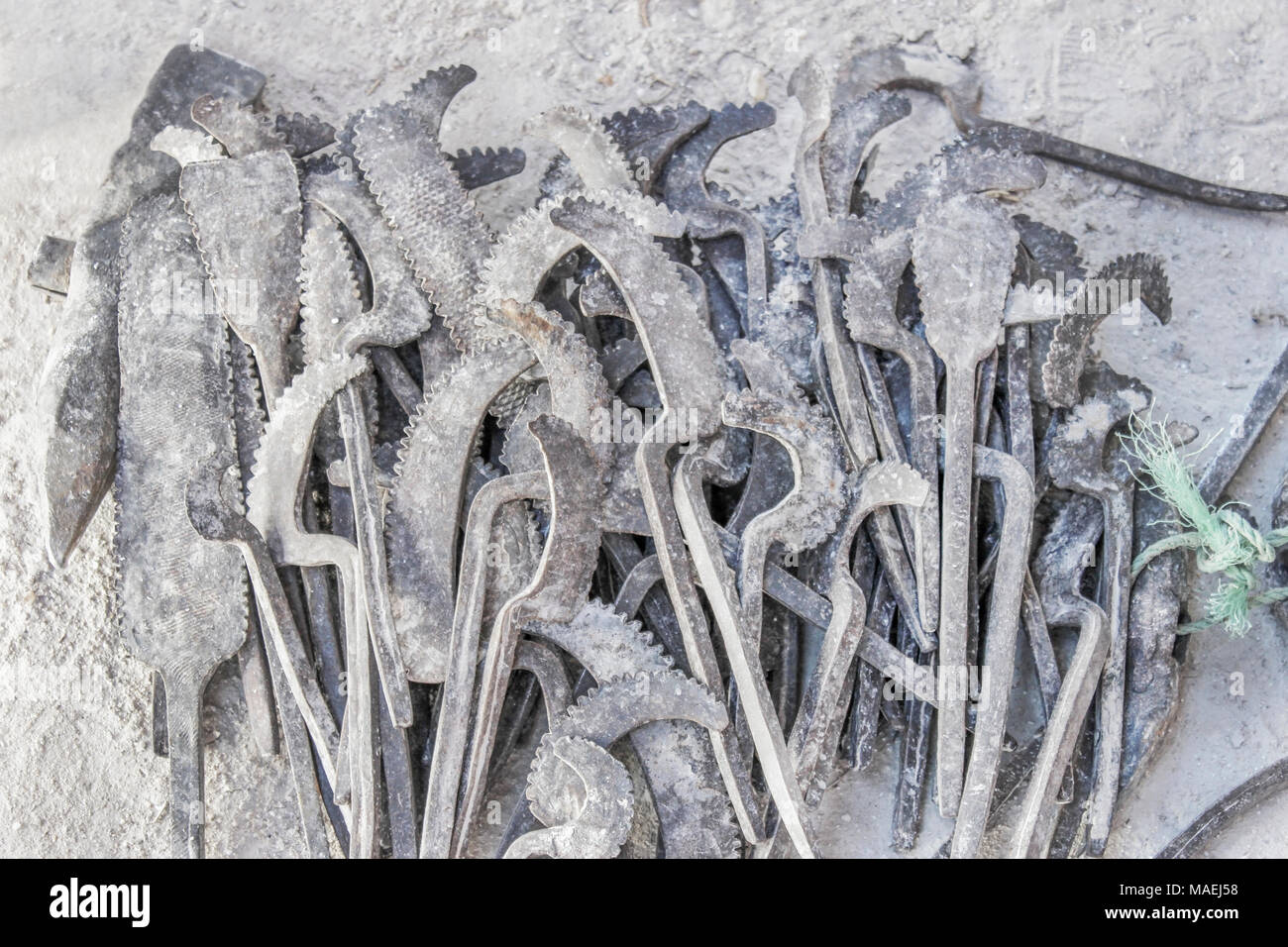 Hand tools for work on granite and marble Stock Photo - Alamy