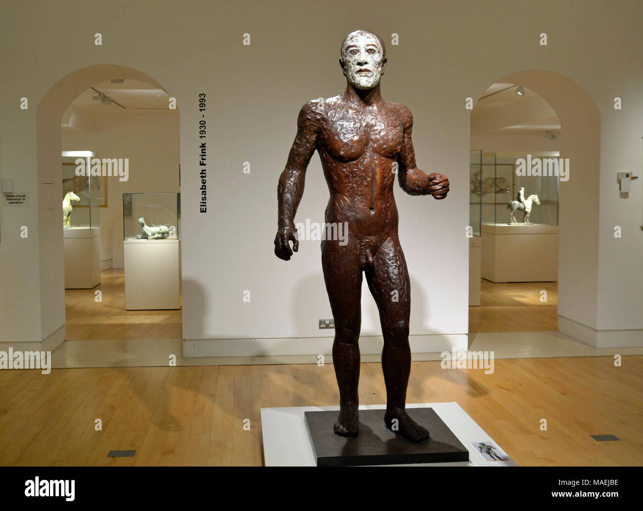 Bronze sculpture of a man in the Elizabeth Frink Art Exhibition at the ...